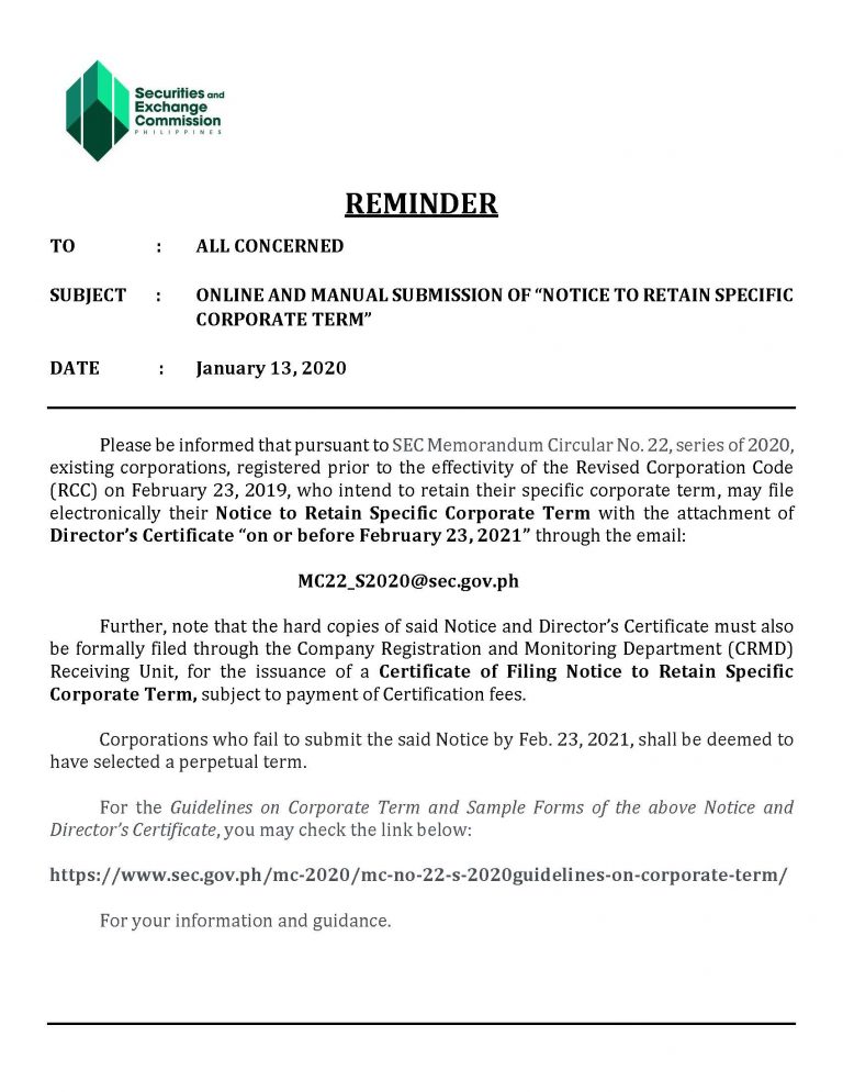 SEC Notice (January 13, 2021) | Machica Group